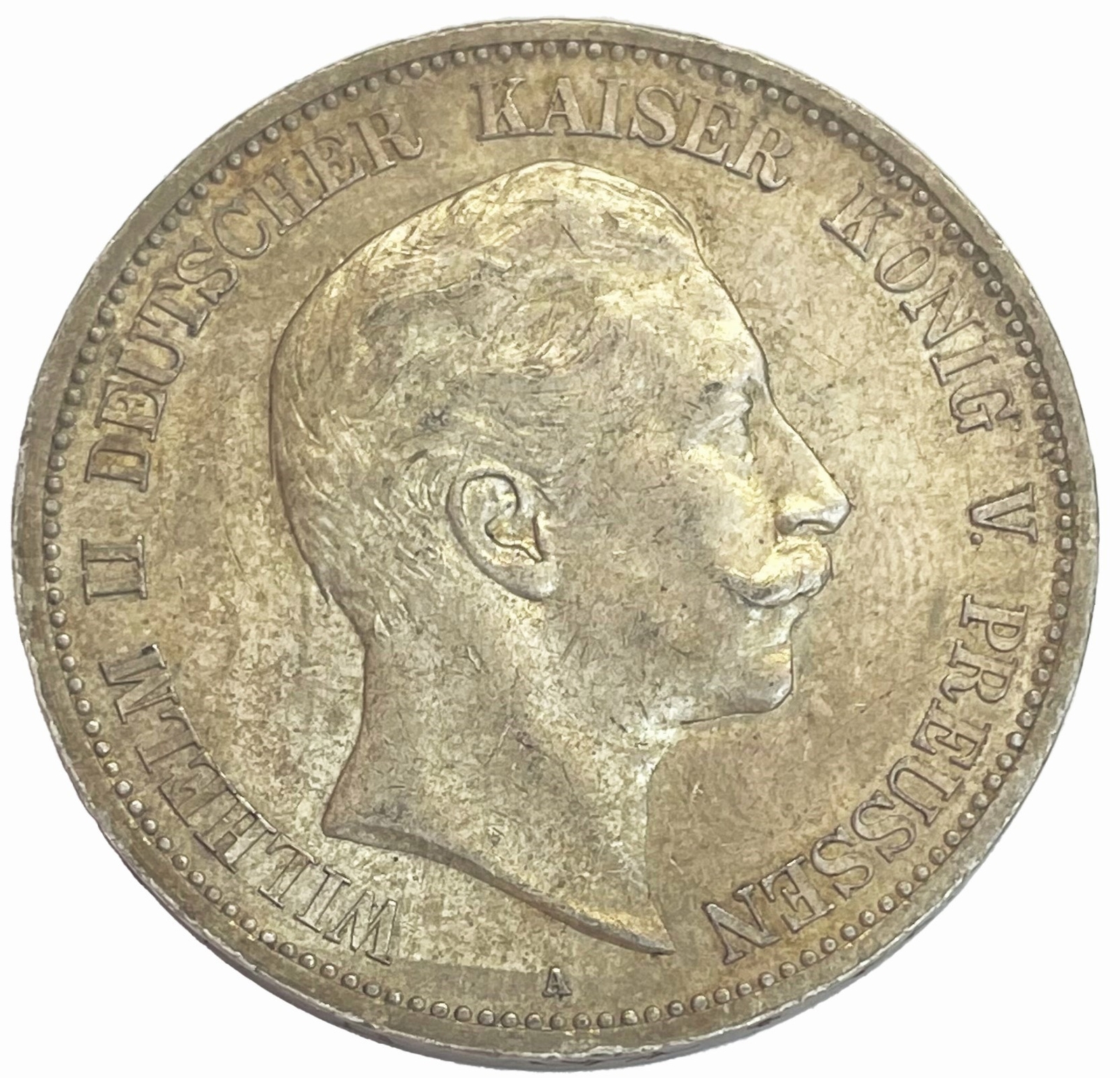 1907 A SILVER GERMANY PRUSSIA 5 MARK WILHELM I COIN BERLIN MINT AU | eBay