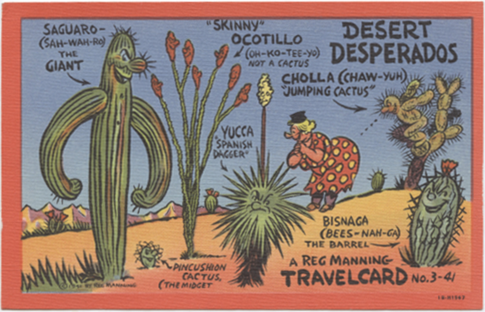 Cactus - Desert Desperados (Reg Manning Travelcard) Linen Postcard | eBay