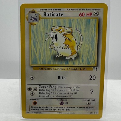 Pokémon Raticate 61/110 Pokemon 2000 Legendary Collection TCG Uncommon ...