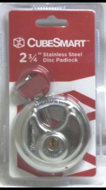 Cubesmart Stainless Steel 2 ¾ Disc Padlock With 1 Key for sale online ...
