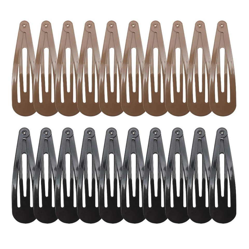 20 Pieces 2.7'' No Slip Metal Snap Hair Clips Black Brown Hair Pins | eBay