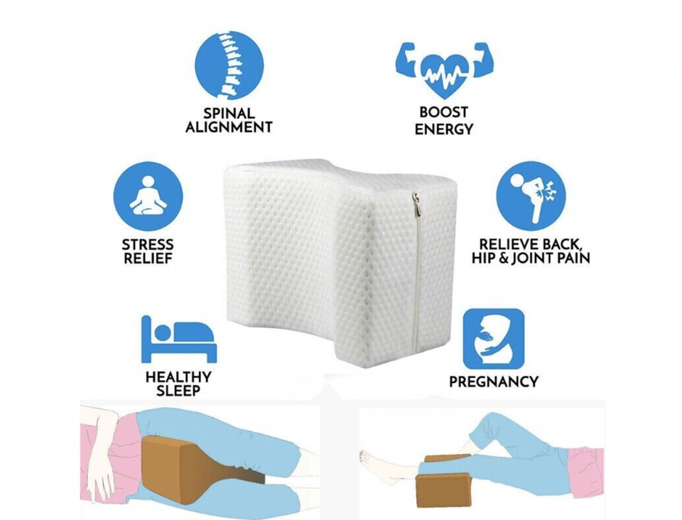 SPD Side Sleeper Hip Pain Knee Legs Pillow Pregnancy Align Spine Back ...