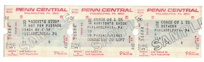 Penn Central Ticket Sample 1970 Philadelphia | eBay