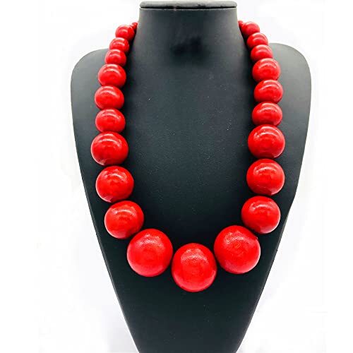 Ethnic Natural Wood Beads Necklace for Men Women Africa Wooden Chain ...
