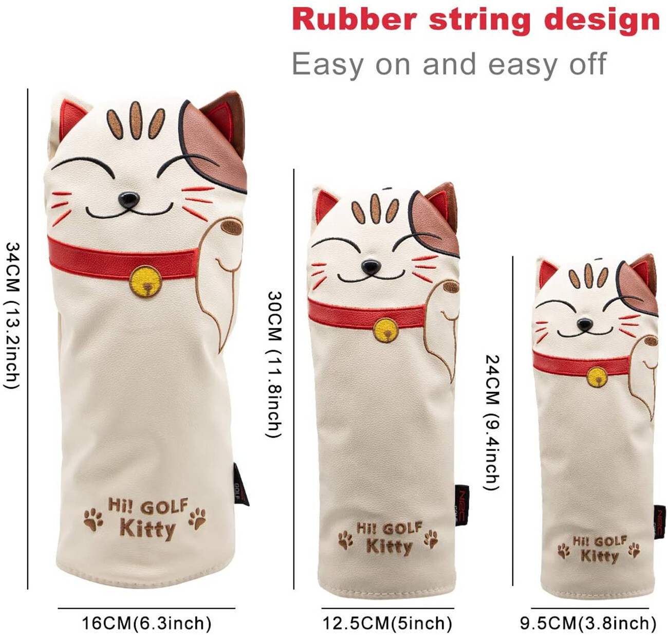 Cute Lucky Cat Golf Club Headcover 13H for Driver/ Fairway Wood /Hybrid ...