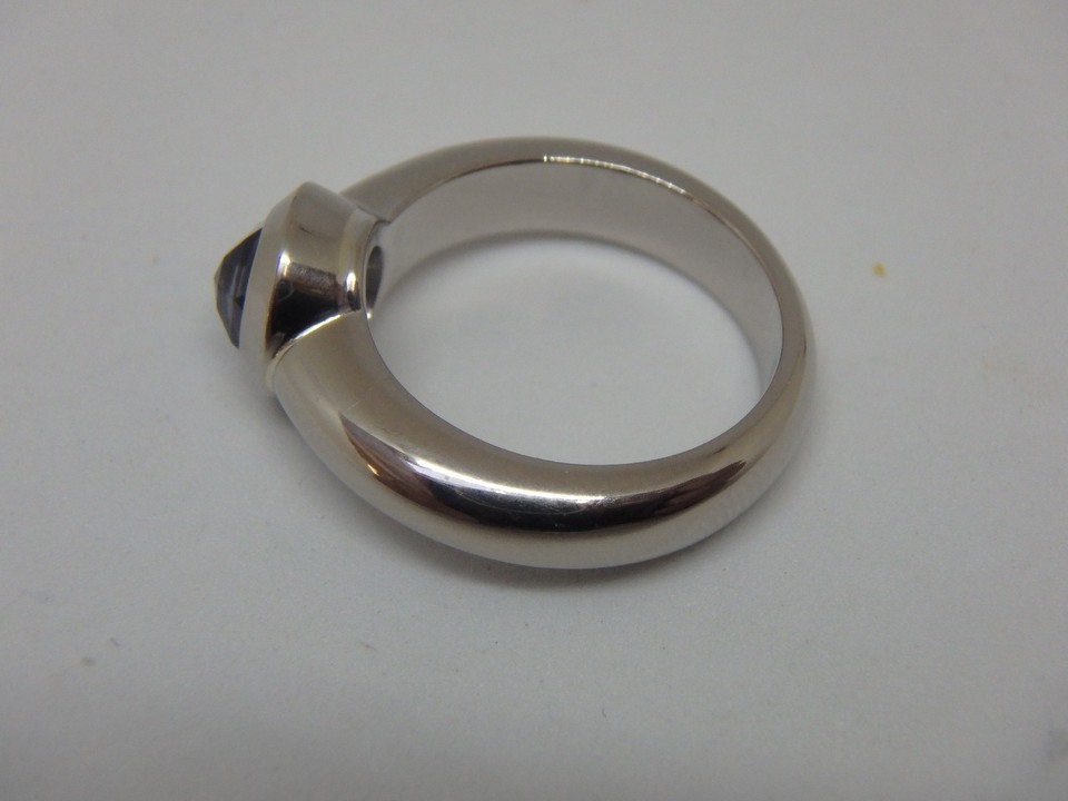 18K White Gold Tiffany & Co. France Bullet Shape Iolite Solitaire Ring ...