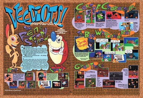 1992 Ren & Stimpy Veediots SNES Original Advertisement / Retro Wall Art ...