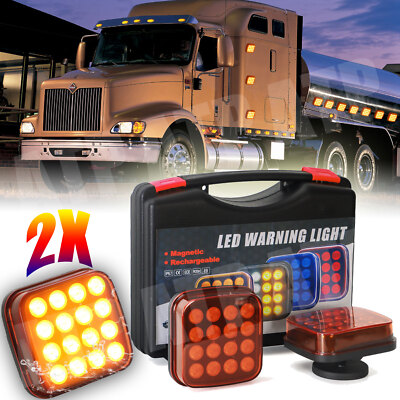 2X Magnetic Wireless Warning Strobe Beacon Light Emergency Flashing ...