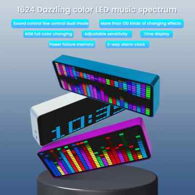 RGB Music Spectrum Display LED Pickup Ambient Light Level Indicator ...