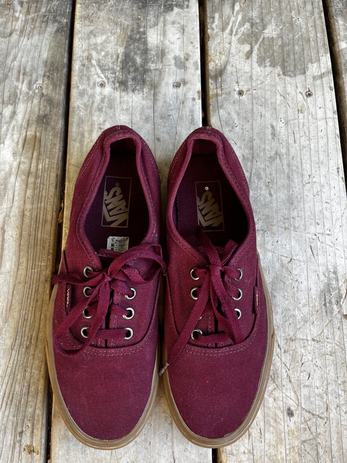 Vans Authentic Light Gum Port Royale Burgundy Sneaker… - Gem