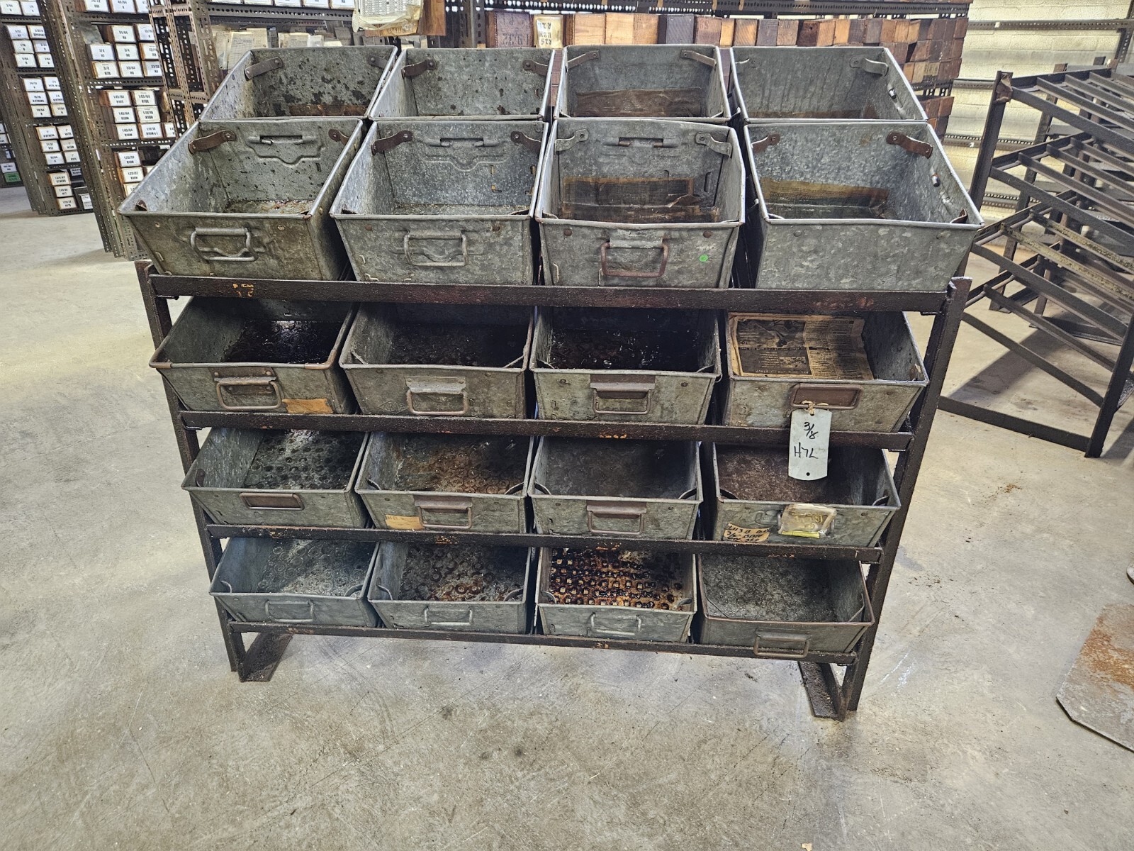 4 TIER TOTE PAN STORAGE RACK for Steel Tote Pans (32 singles or 16 ...