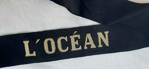 L'OCEAN Marine Ruban légendé de bachi ORIGINAL French Navy cap tally ...
