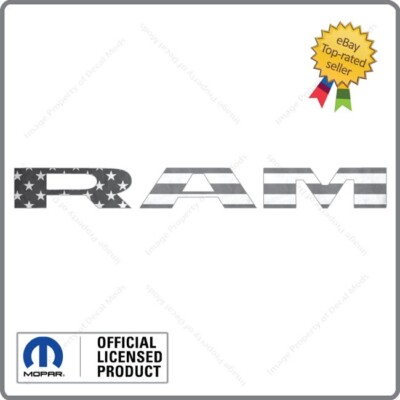 19-24 Gen5 RAM Tailgate OVERLAY Decals American Flag USA stickers B&W ...