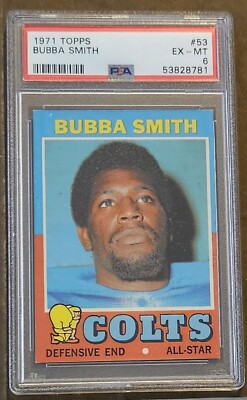 1971 Topps Football #53 Bubba Smith card PSA 6 Ex-Mt! Baltimore Colts ...