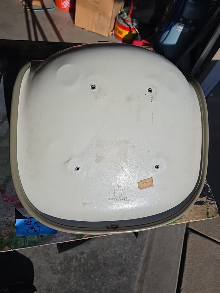 Eames Herman Miller SET OF 2 Side Shell Fiberglass Naugahyde Black 1974 ...