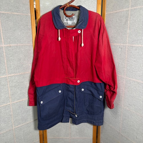 Vintage PA Original Nautical Jacket Womens Sz M Red Blue Colorblock ...