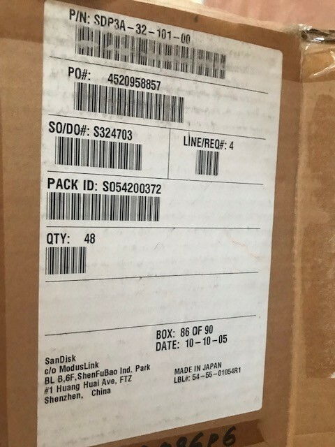 SanDisk 32MB PCMCIA ATA Flash Card (SDP3A-32-101-00) New! | eBay