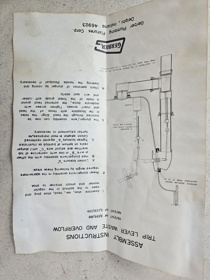Gerber 41-818 Classics Trip Lever Drain for Standard Tub 20" Heavy Duty ...