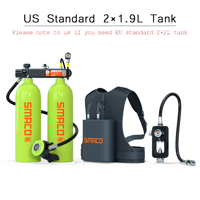Double 2L Diving Scuba Tank BCD Filling Adapter Air Compressor Full ...