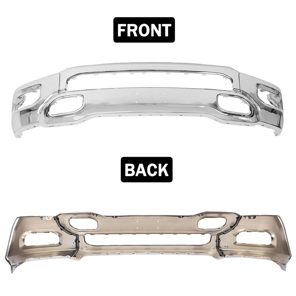 Chrome Front Bumper Face Bar W/ Fog Holes Assy For Ram 1500 2019-2024 ...