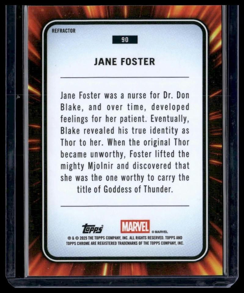 2025 Topps Chrome Marvel #90 Jane Foster Refractor | eBay