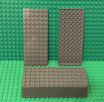 Lego 8 Pieces Dark Bluish Gray 6x14 Plate / Dark Stone Gray Building ...