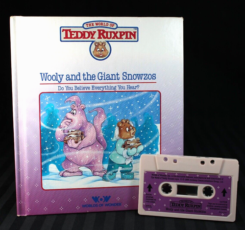 Teddy Ruxpin WOOLY AND THE GIANT SNOWZOS Vintage 1986 Book Cassette ...