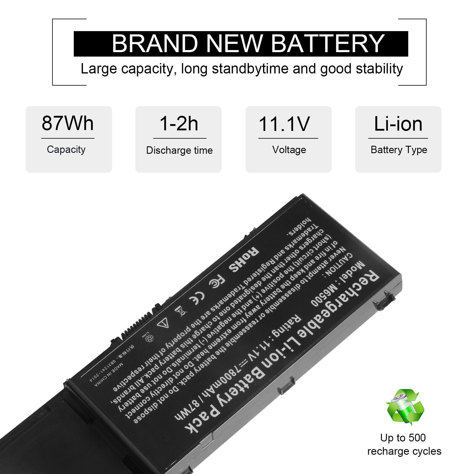 8M039 Battery for Dell Precision M2400 M4400 M6400 M6500 C565C 03M190 9 ...