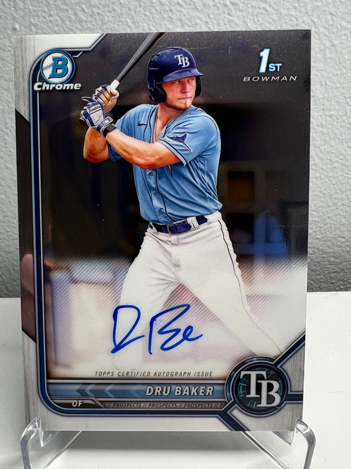 DRU BAKER 2022 Bowman Chrome 1st Autograph Auto #CPA-DB Rays | eBay