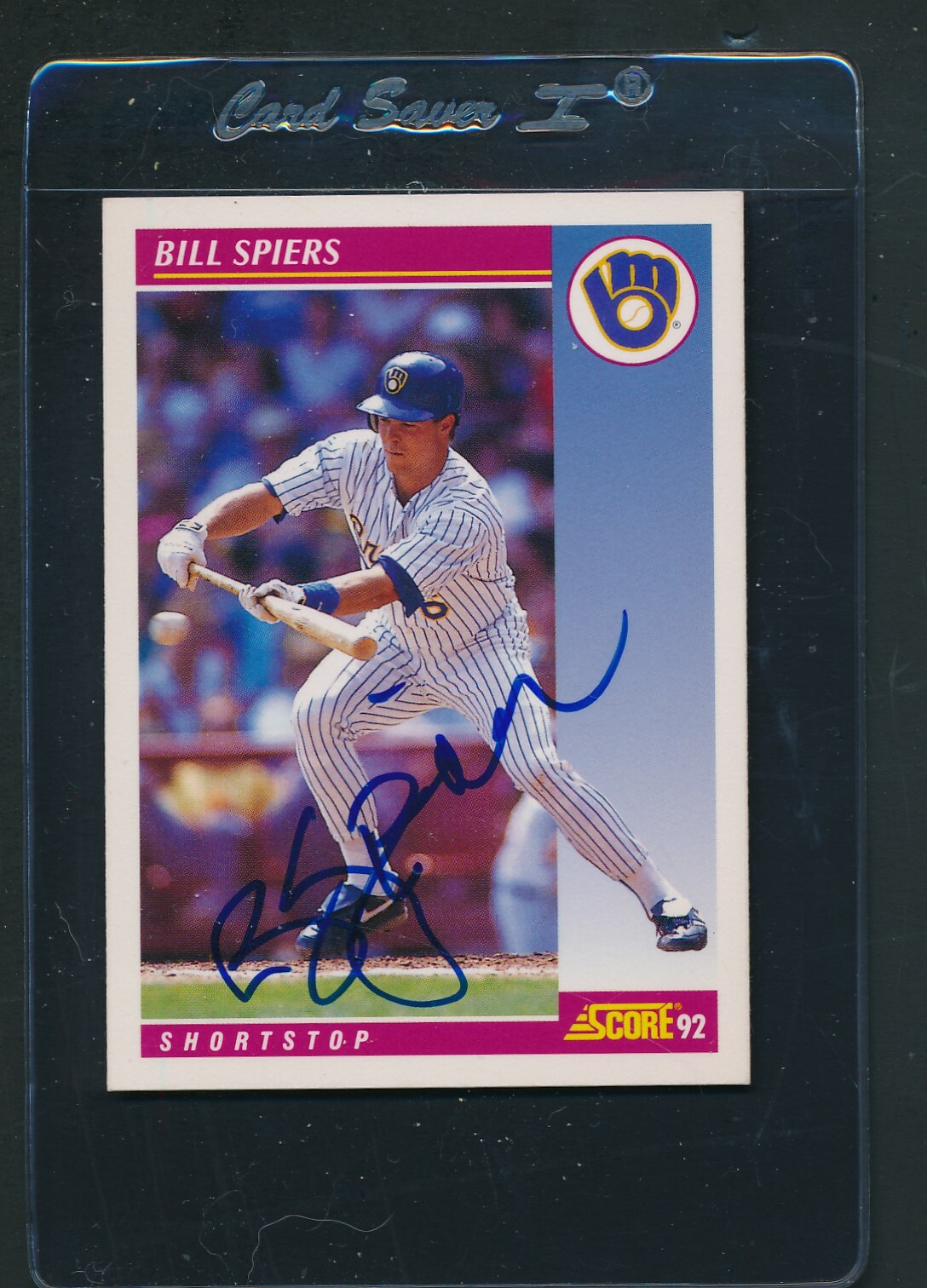 1992 Score #218 Bill Spiers Brewers Signed Auto *C5646 | eBay