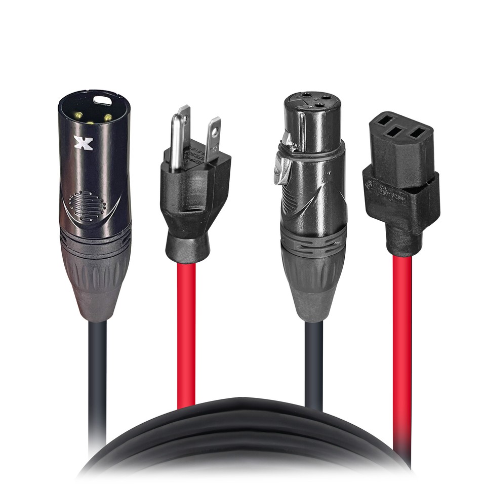 Bundle of 2x Pro X 25' XLR Audio + Edison to IEC Power Cables | eBay