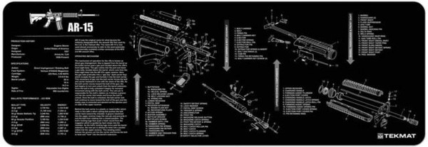 Ar15 M16 M4 Assault Rifle Diagram Gun Cleaning Gunsmith Bench Mat ...