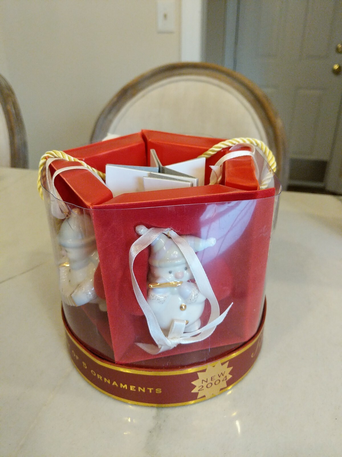 Lenox Snowman Marching Band Ornaments Stand-About Set of 5 in Original ...