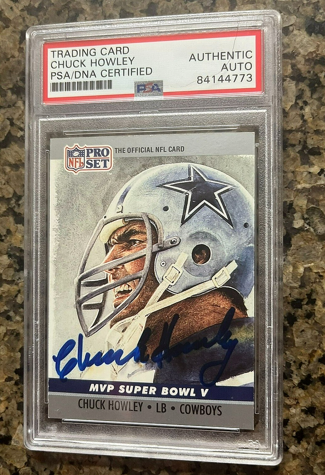 SUPERBOWL lV MVP CHUCK HOWLEY PRO SET CARD AUTOGRAPHED AUTH BY PSA ...