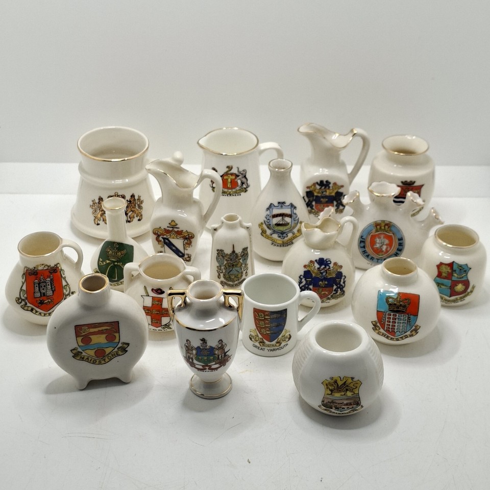 Large Collection of Crested China Ware Goss Arcadia Job Lot Antique ...