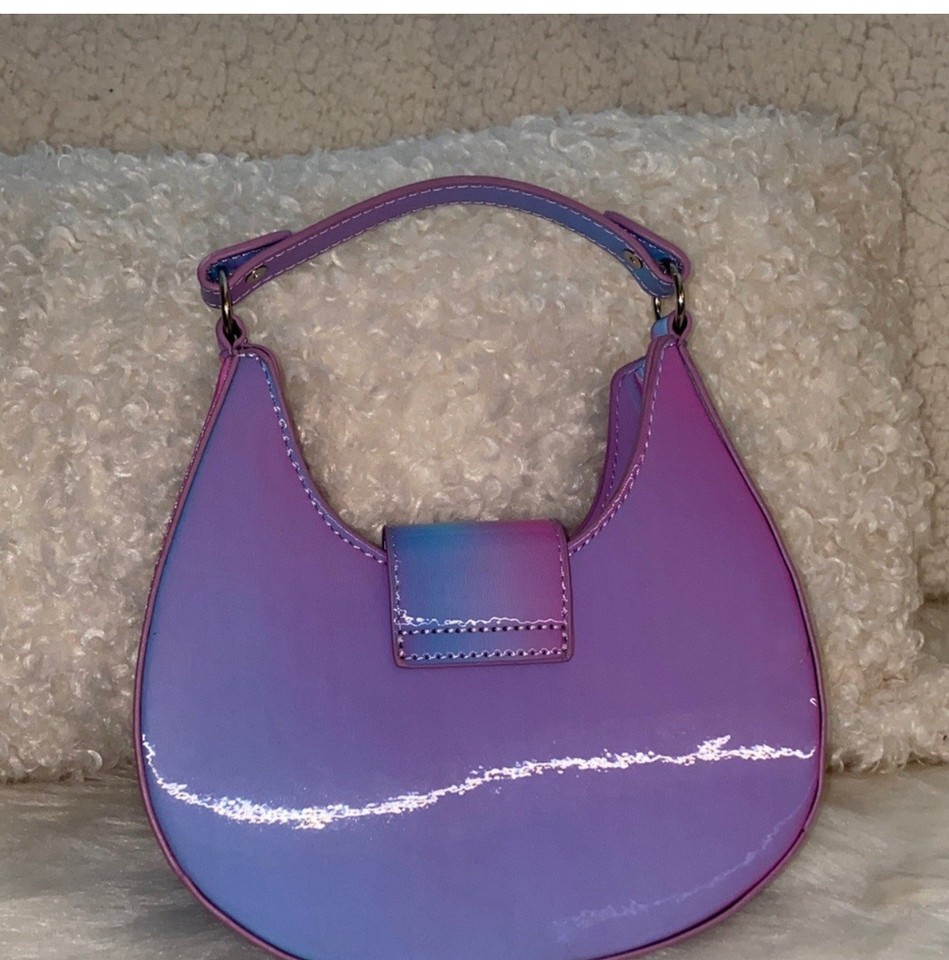 Double B Mini Pink Purple Blue Gradient Holographic Handbag | eBay