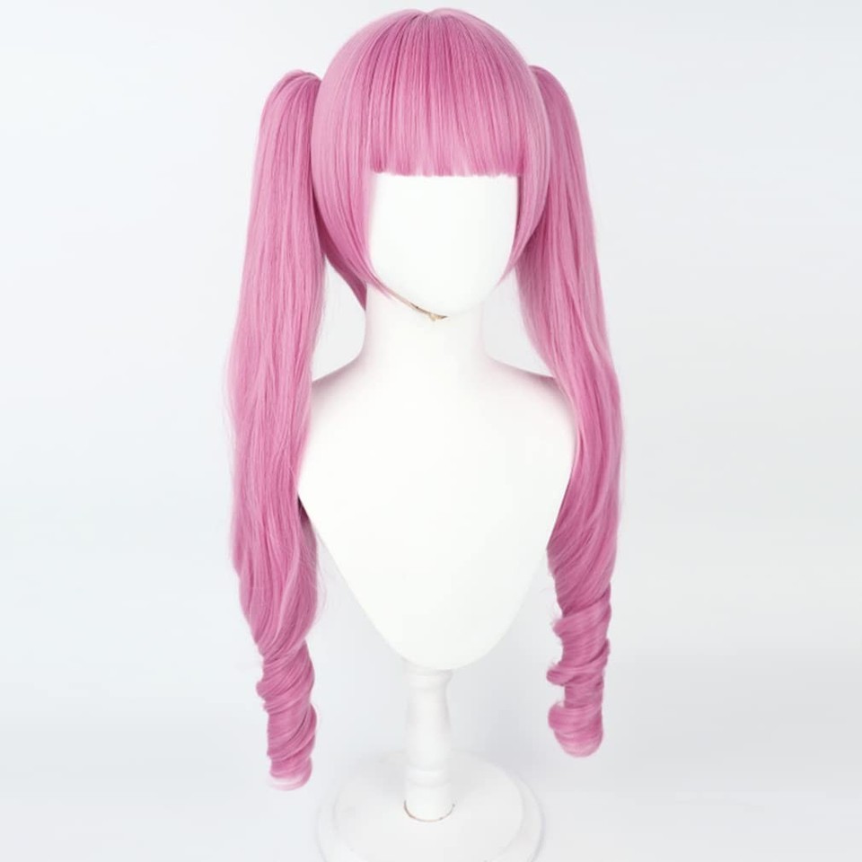 Laobao Perona Ghost Princess Cosplay Wig, Pink, Wave-Shaped Pigtails ...