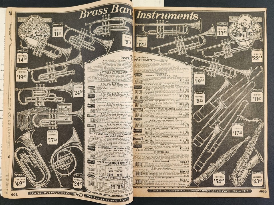 1927 antique MUSICAL INSTRUMENTS CATALOG philadelphia pa SEARS ROEBUCK ...
