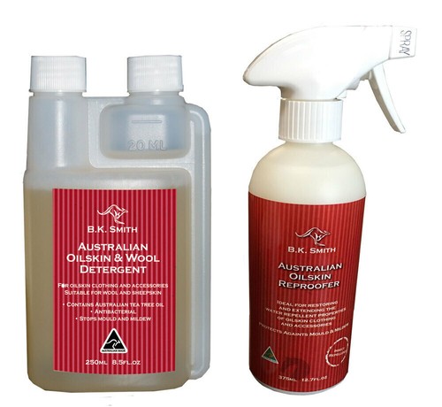Bk Smith Oilskin Wash 250ml + Reproofer 375ml Kit Oilskins+Driza Bone ...