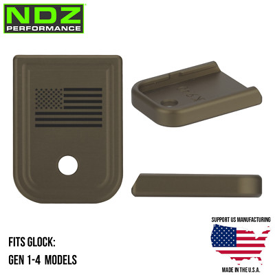 NDZ Glock 17 19 22 23 26 34 Gen 1-4 Magazine Base Plate Aluminum FDE ...