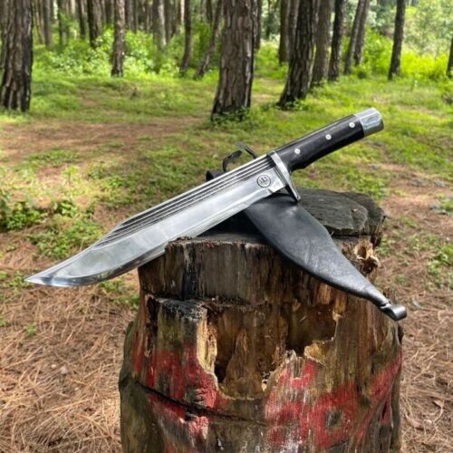 11 INCHES BLADE BOWIE KNIFE, HAND FORGED BUSHCRAFT KNIFE, 5160 LEAF ...