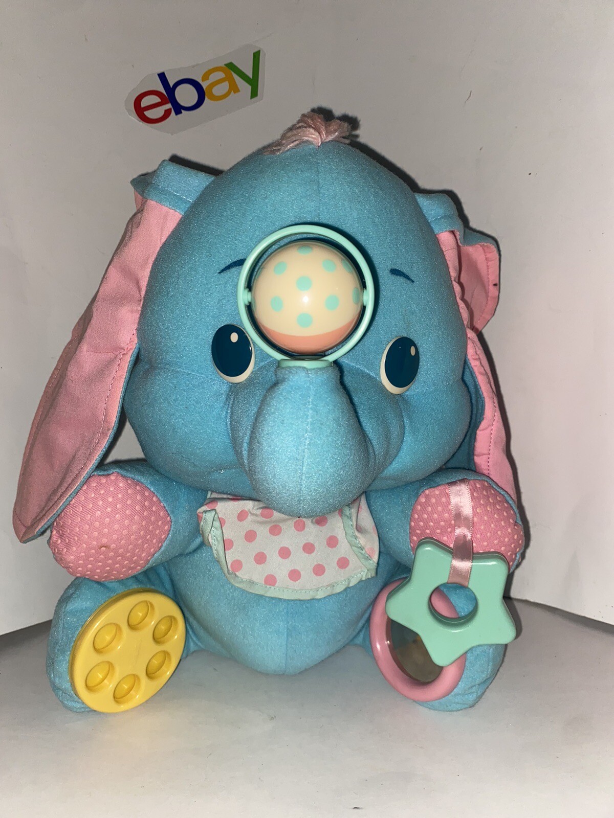 Vintage Playskool Busy Elephant Plush Baby Toy 1992 11” Nursery Decor ...