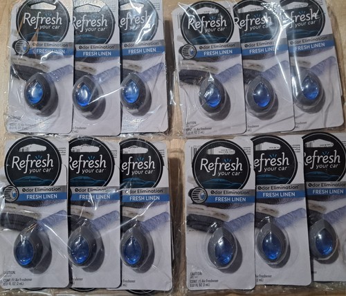24 Pack Refresh Your Car Air Freshener: Fresh Linen Scent W/Vent Clip ...