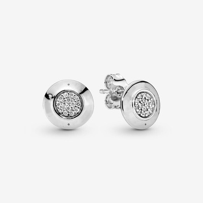 Brand Authentic 100% 925 Silver Signature Stud Earrings 290559CZ CZ ...