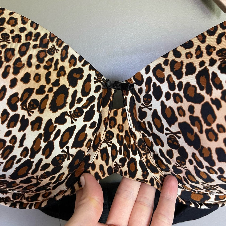 Torrid Leopard Skull Print Smoothing Demi Bra Tan Black Lightly Lined ...