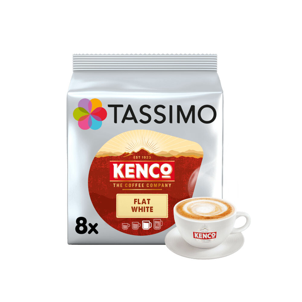 Tassimo Coffee Pods Kenco Flat White 10 Packs (Total 80 Drinks ...
