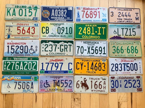20 Non Passenger/Specialty License Plates: Truck, Trailer, Disabled ...