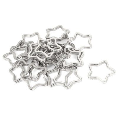 Metal DIY Craft Making Key Ring Star Shaped Split Keyring Silver Tone ...