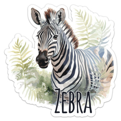 Watercolor Zebra Animal Vinyl Decal Car Bumper Sticker | eBay
