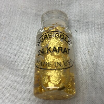 24 Karat Pure Gold in Small Glass Jar Made in USA Souvenir | eBay